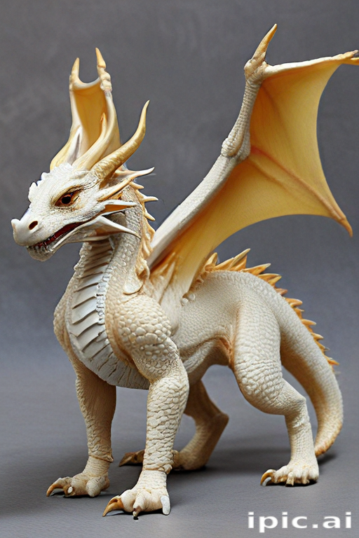 Majestic White Dragon with Impressive Wings and Intricate Scales ...
