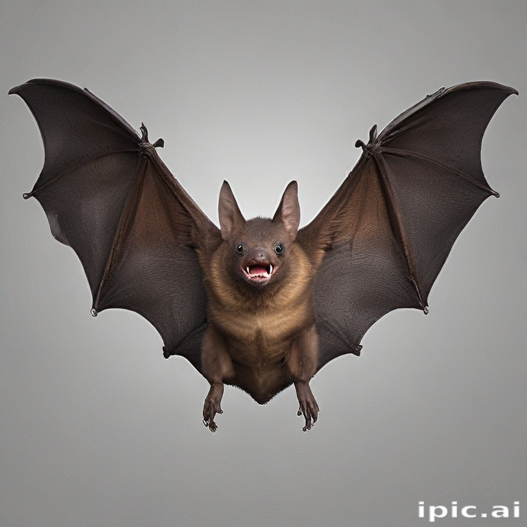 A Close-Up View of a Bat in Flight with Outstretched Wings