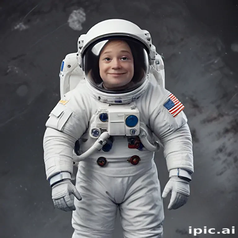 A Young Astronaut Smiling in a Space Suit Exploring the Universe