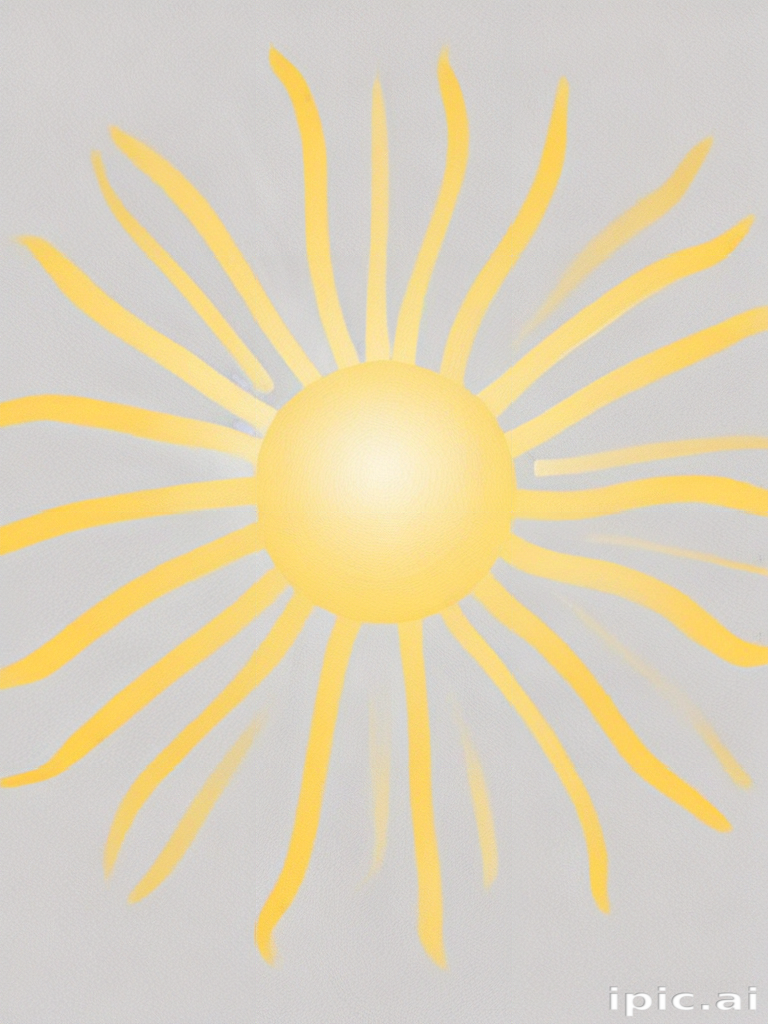 Radiant Sunshine with Golden Rays Illuminating a Soft Gray Background