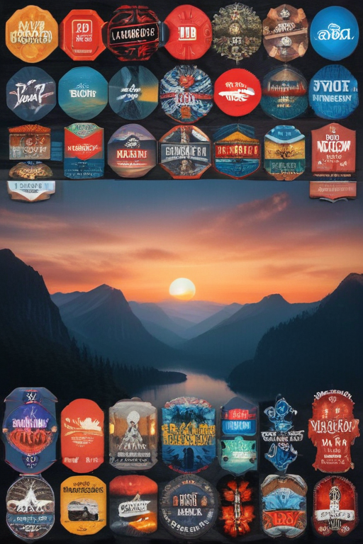 Artistic Collage of Nature-Inspired Logos Against a Stunning Sunset ...