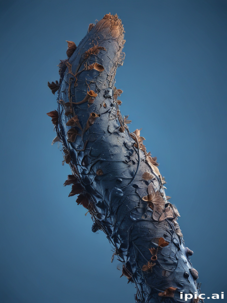 Close-Up of a Unique Plant Stem with Intricate Texture and Details