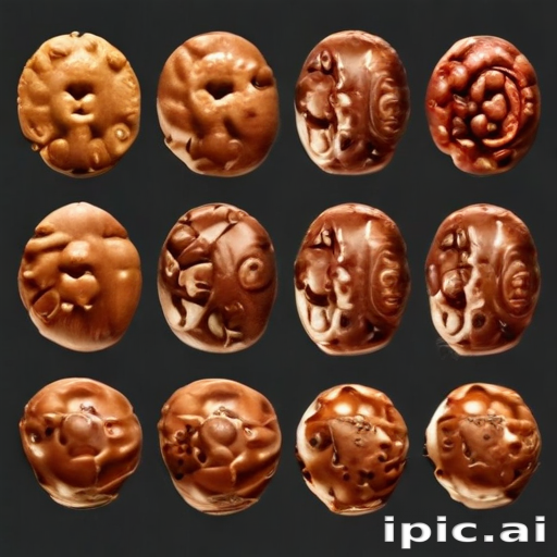 Collection of Intricately Carved Chocolate Treats Displayed on a Dark ...