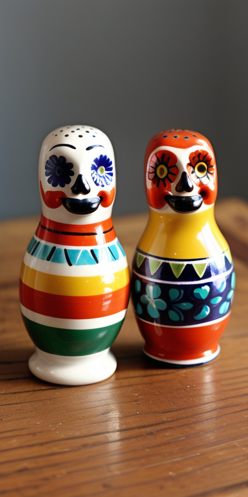 Colorful Hand-Painted Salt and Pepper Shakers Inspired by Folk Art ...