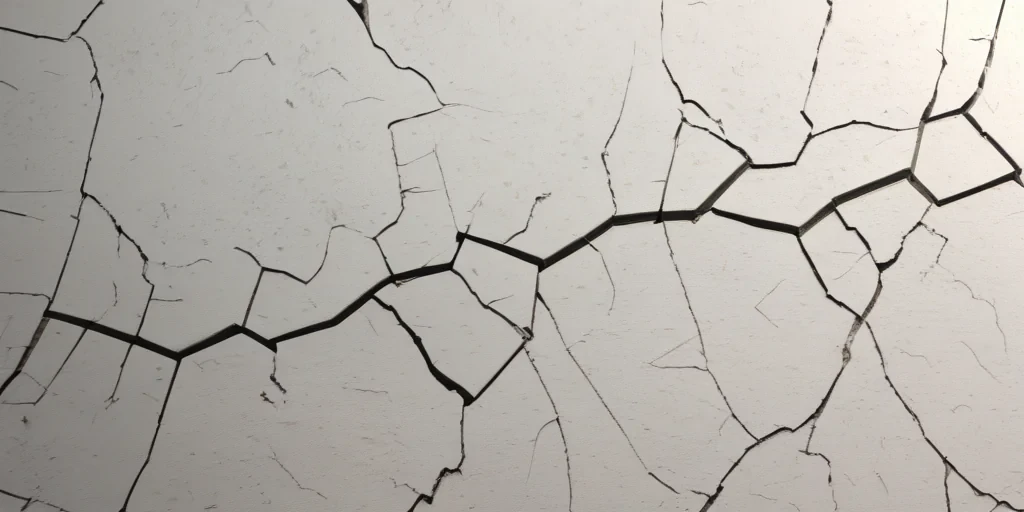 Intricate Patterns of Cracks on a White Surface Revealing Hidden Depths