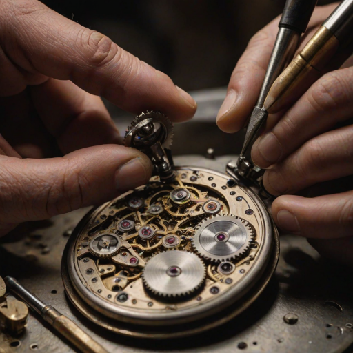Intricate Craftsmanship: A Watchmaker Carefully Assembles a Vintage ...