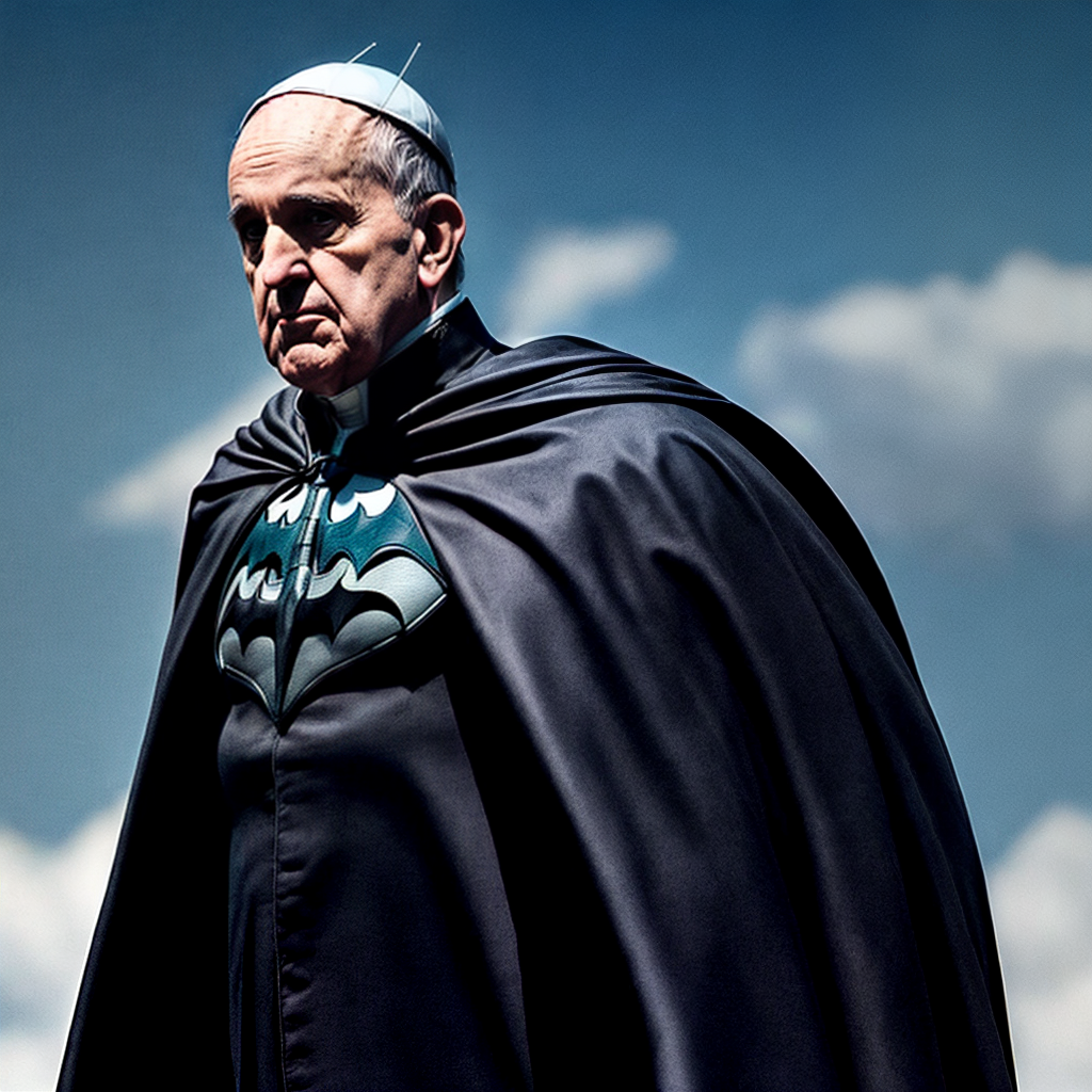 Pope Francis meets Batman in Gotham city
