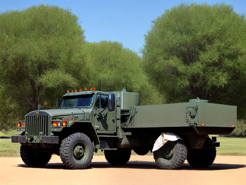 eight wheeled military artillery truck