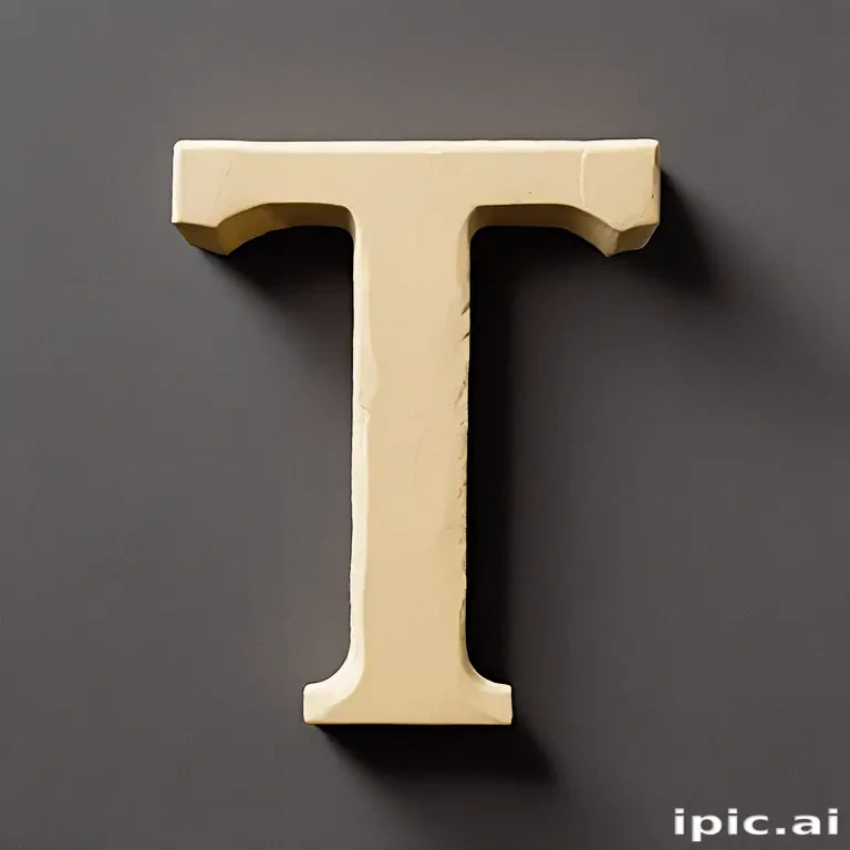 Stylized Large Letter T Against a Simple Dark Background