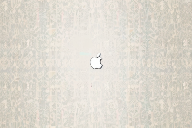 Elegant Floral Background Featuring the Iconic Apple Logo in the Center