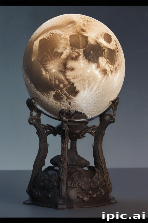 Intricate Moon Sculpture on Elegant Stand Capturing Celestial Beauty ...