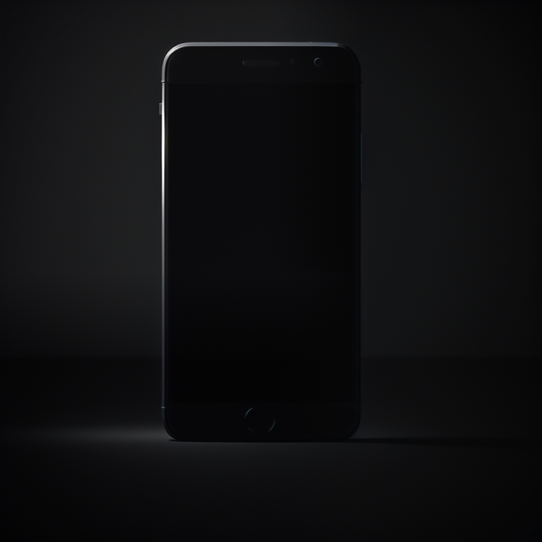 Minimalist Black Smartphone Displayed Elegantly Against a Dark Background
