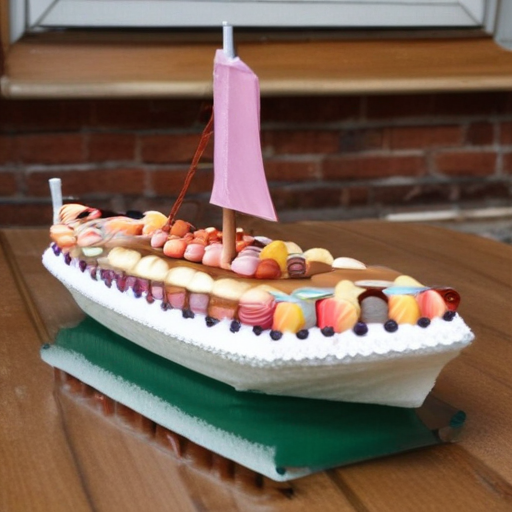 Boat made of sweets