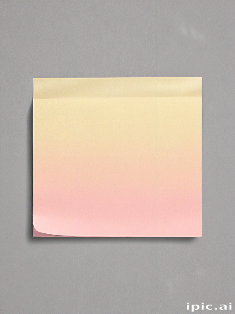 Soft Gradient Sticky Note in Pastel Shades of Yellow and Pink