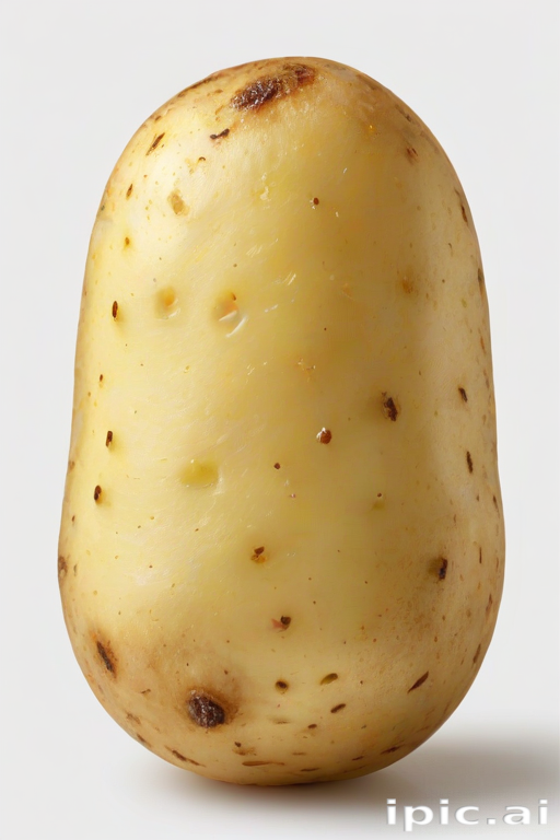 A Single, Unpeeled Potato with a Smooth, Light Brown Skin Texture