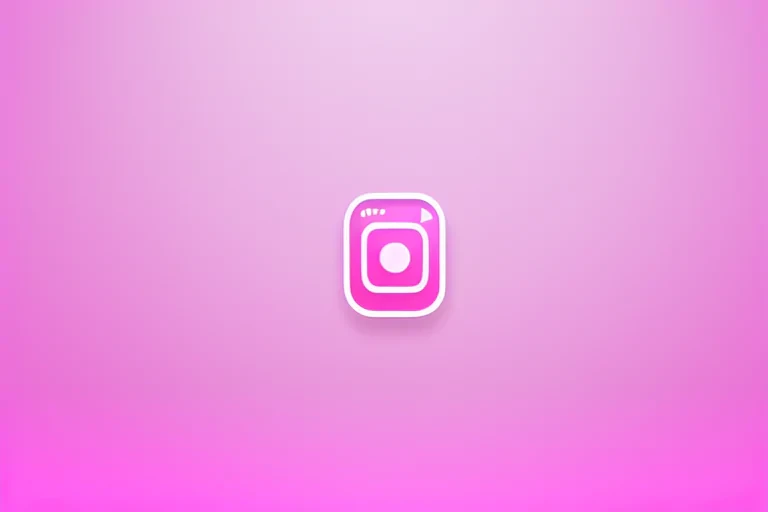 Stylized Instagram Logo Set Against a Soft Pink Gradient Background