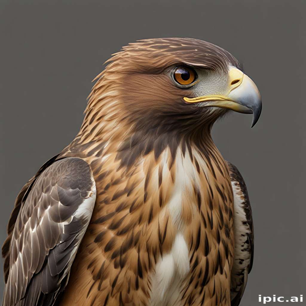 A Majestic Close-Up of a Regal Hawk with Striking Features and Colors.