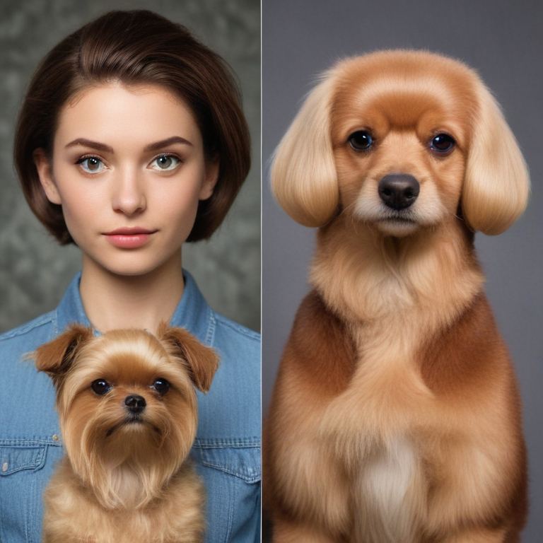 human - dog doppelgängers with apparantly matching hairstyles and ...