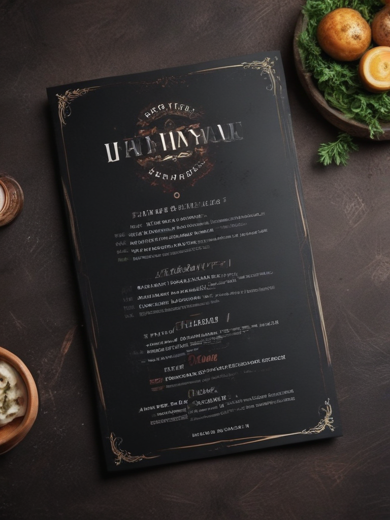 Elegant Restaurant Menu Featuring a Variety of Exquisite Culinary ...