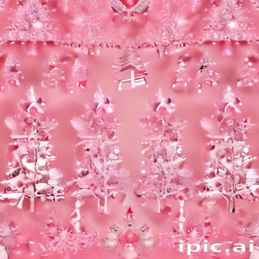 A Whimsical Pink Wonderland Filled with Festive Trees and Decorations.
