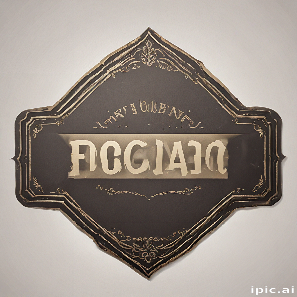 Elegant Vintage Sign with Intricate Design and Decorative Border Elements