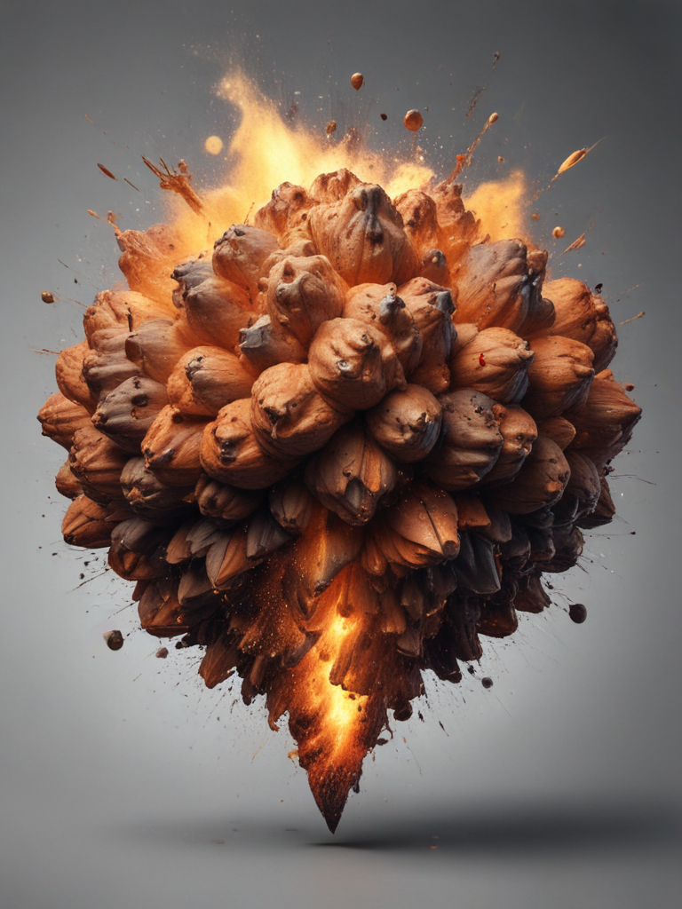 Explosive Fusion of Nature and Art: A Stunning Abstract Creation