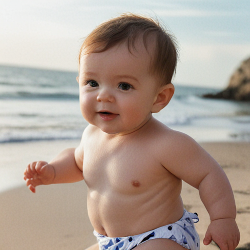 baby at beach