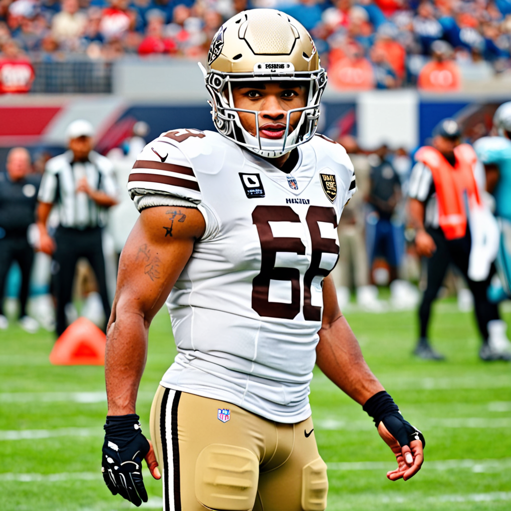 a lightskin man in football gear with no sponsors or words on the ...