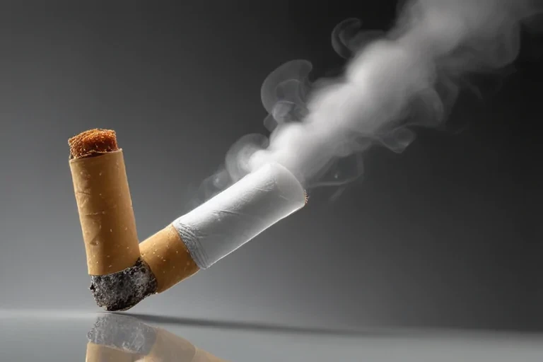 The Visual Representation of a Cigarette Emitting Smoke in a Still Frame