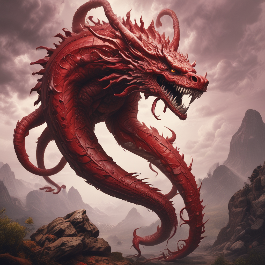 Red genetically modified hydra