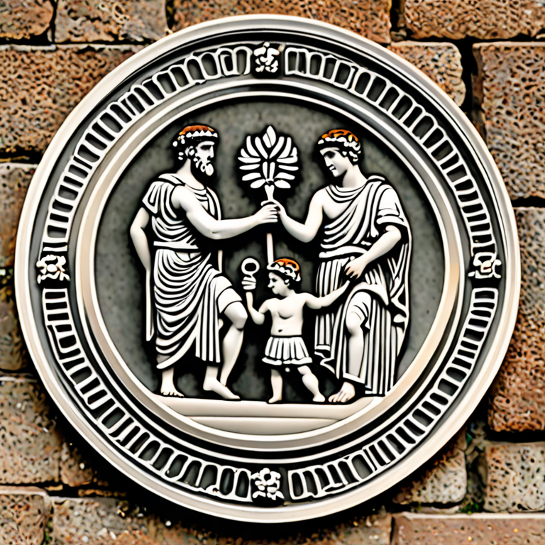 Circular logo for ancient roman family