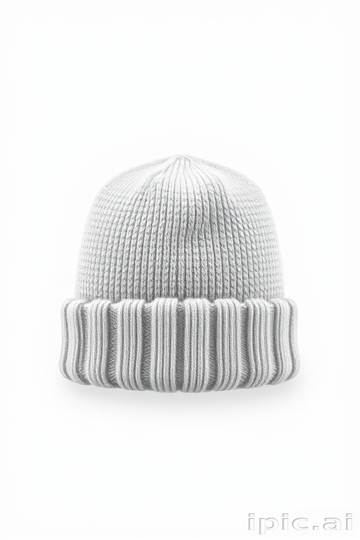 Cozy and Stylish Light Gray Knitted Beanie Hat for Cold Weather Wear