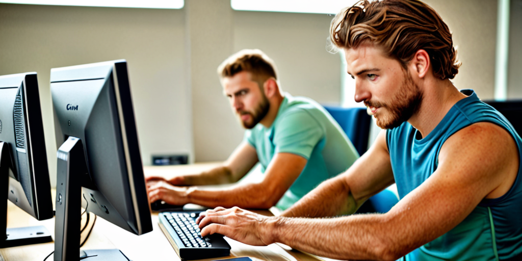 coastal people working on computer