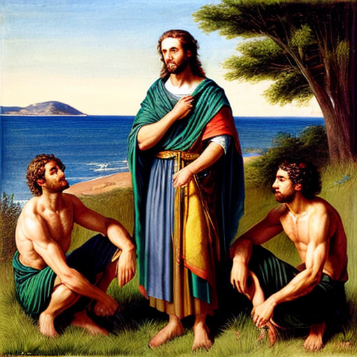 Painting of Telemachus in Painting of Telemachus in with his father's ...