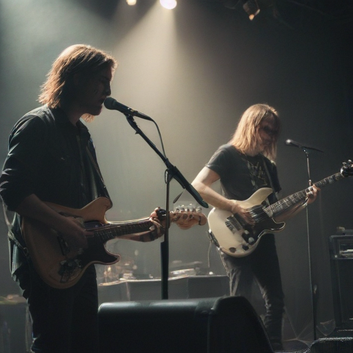 grunge indie band playing on stage