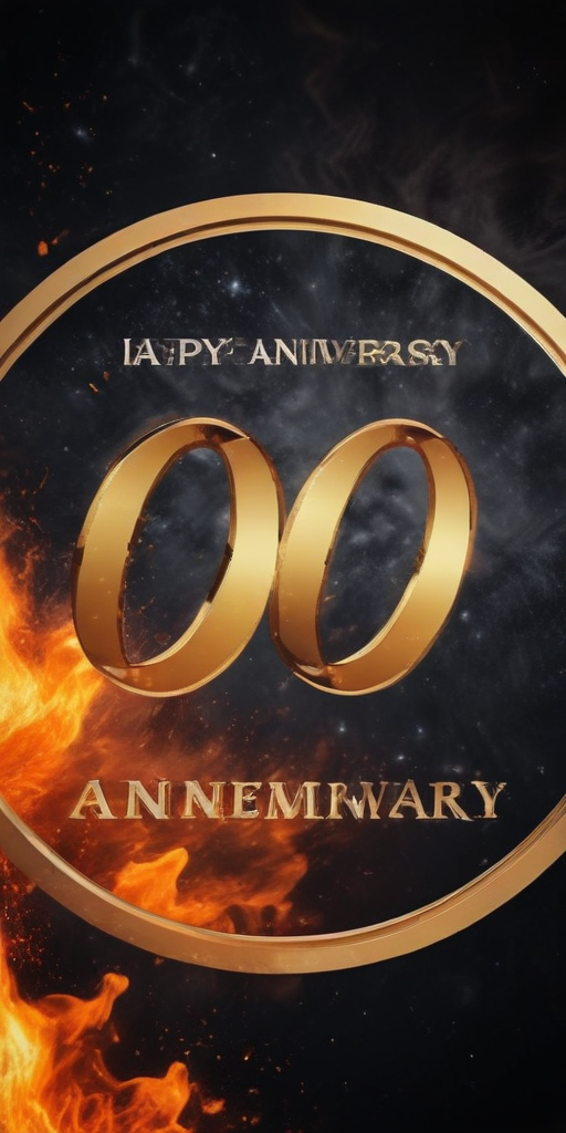 Celebrating a Milestone: Happy Anniversary with Bold Golden Letters