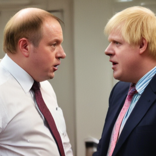 Phil Mitchell and boris Johnson having a fight