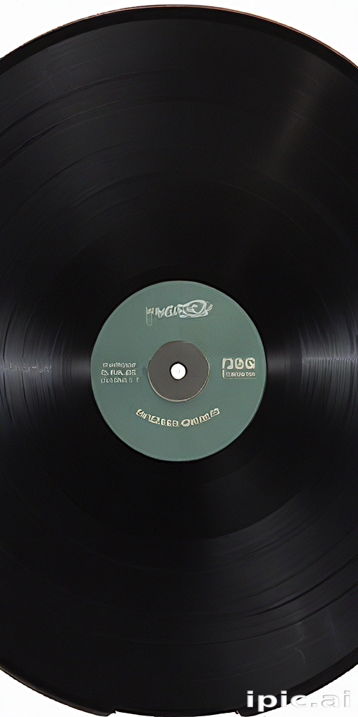 Classic Vinyl Record on Display with Green Label in Center