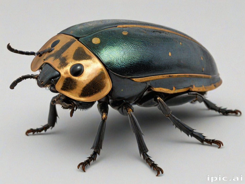 A Stunning Close-Up of a Colorful Metallic Beetle with Intricate Details