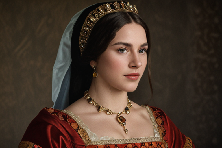 realistic and powerful photo of Queen Katherine of Aragon in real life