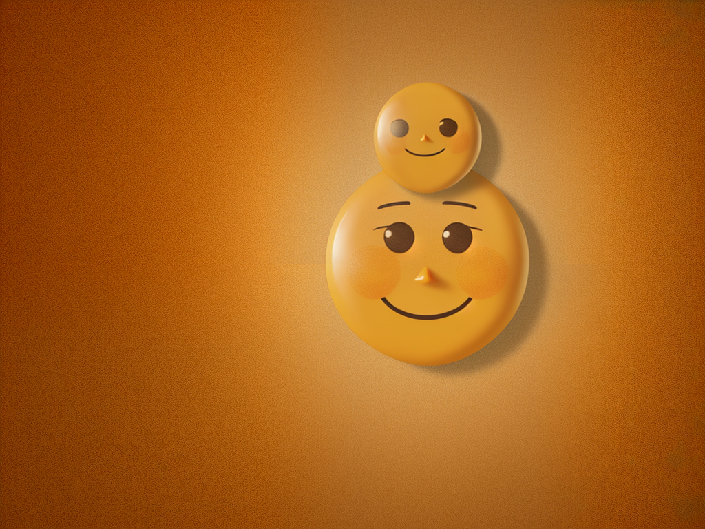 Two Cheerful Smiley Faces Radiating Joy Against a Warm Orange Background