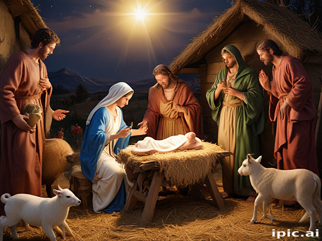 The Nativity Scene: A Serene Moment of Joy and Wonder at Christ's Birth