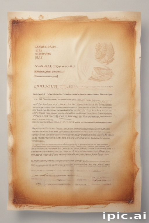 Ancient Manuscript with Intricate Designs and Historic Text on Aged Paper