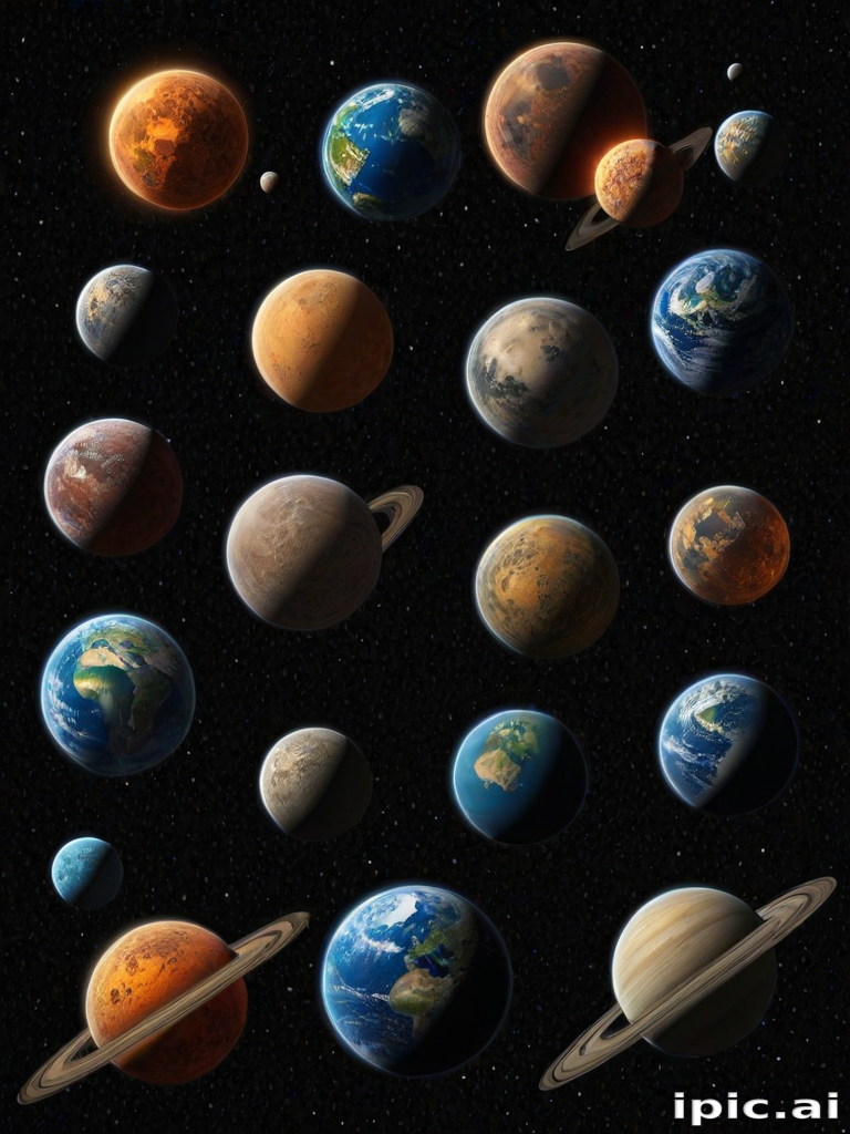 Exploring the Diverse and Colorful Beauty of Imaginary Planets in Space