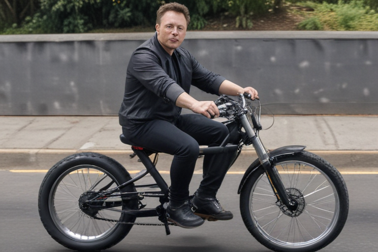 Elon Musk bike driving