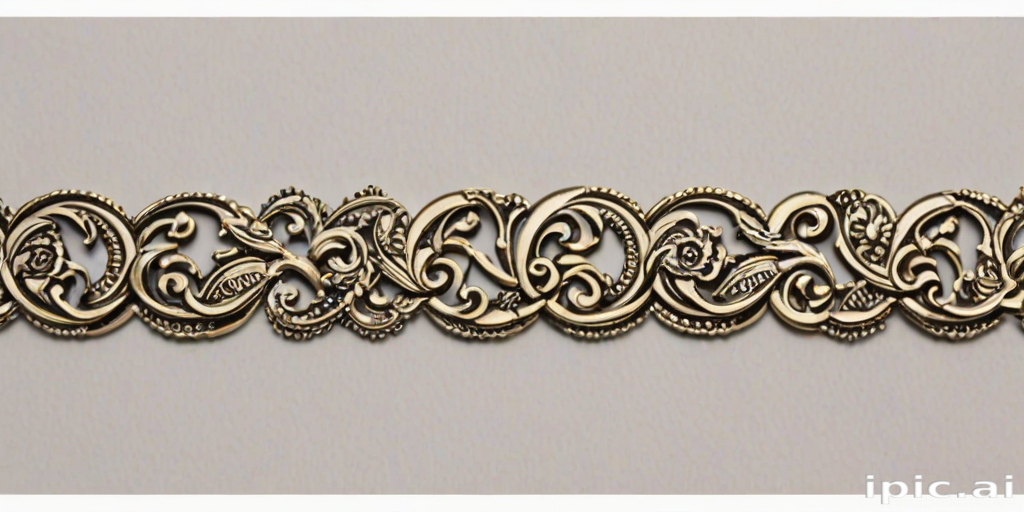 Ornate Gold Decorative Band with Intricate Floral and Swirling Patterns.