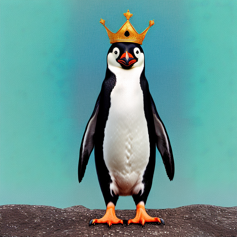 Penguin with crown