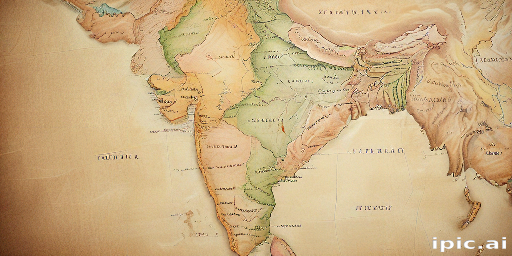 Detailed Historical Map of India Showcasing Regions and Geographic ...