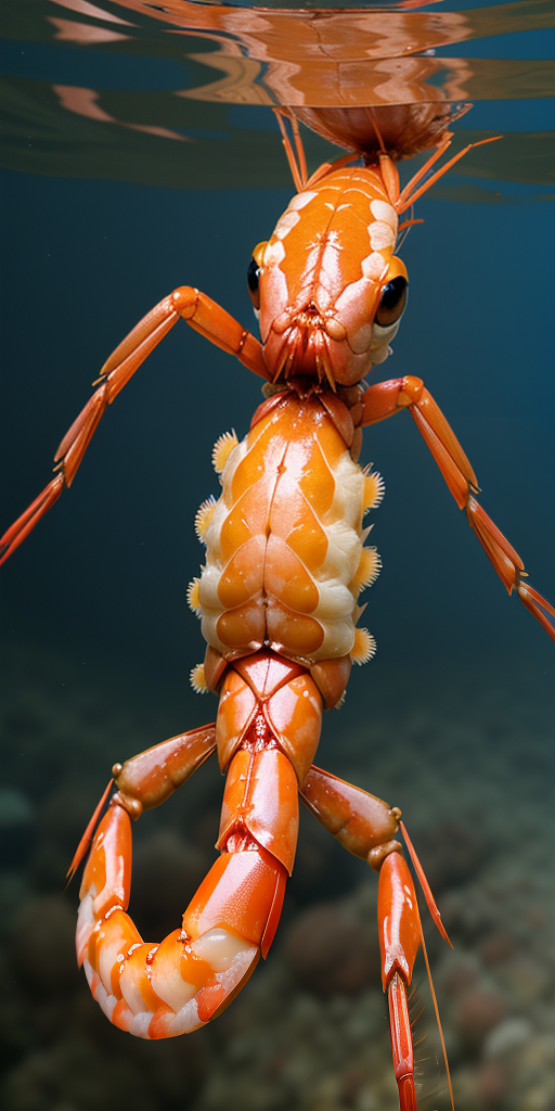 Vibrant Orange Lobster Gracefully Floating Beneath the Tranquil Ocean ...