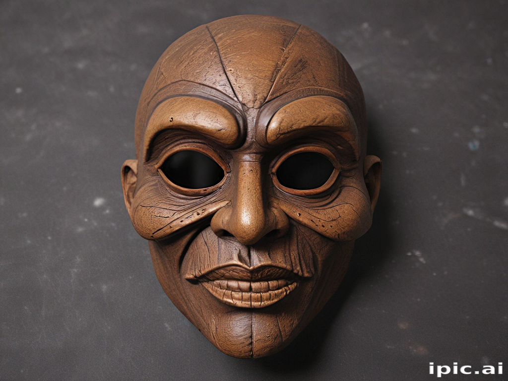Intricately Carved Wooden Mask Showcasing Unique Cultural Artistry and ...